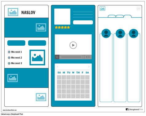 Domača Stran Wireframe Storyboard par sl examples
