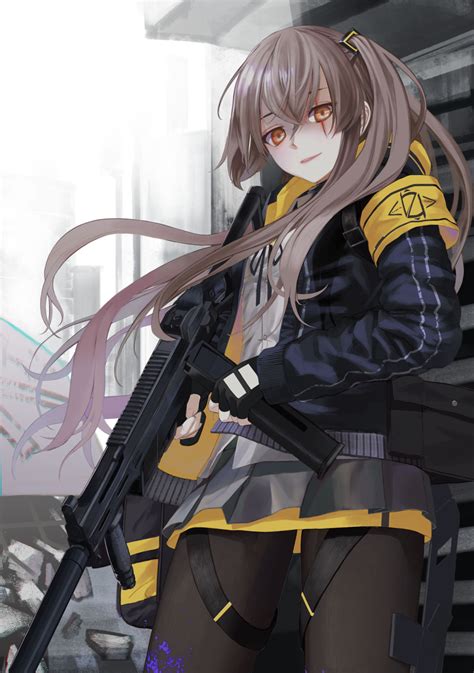 Safebooru 1girl Absurdres Bangs Black Gloves Black Legwear Brown Eyes