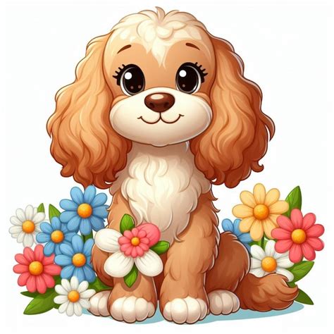 Cão Cockapoo Vector Ilustração De Desenho Animado Vetor Premium