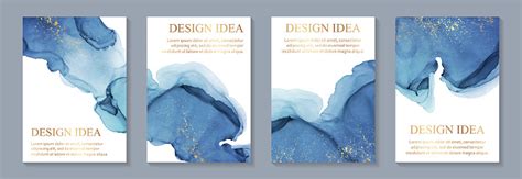 추상적인 파란색 잉크 파와 황금 물빛이 있는 수채화 배경 0명에 대한 스톡 벡터 아트 및 기타 이미지 0명 Rsvp 감사합니다 Istock