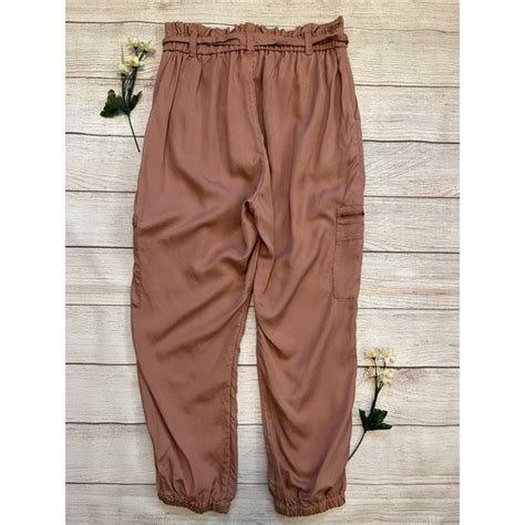 Express Pants And Jumpsuits Express High Waisted Sash Tie Cargo Twill
