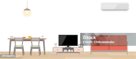 거실 프레임 벡터 일러스트 레이 션 복사 공간 텍스트 프레임 간단한 평면 귀여운 실내 거실에 대한 스톡 벡터 아트 및 기타 이미지 거실 에어컨 조명 장비 Istock