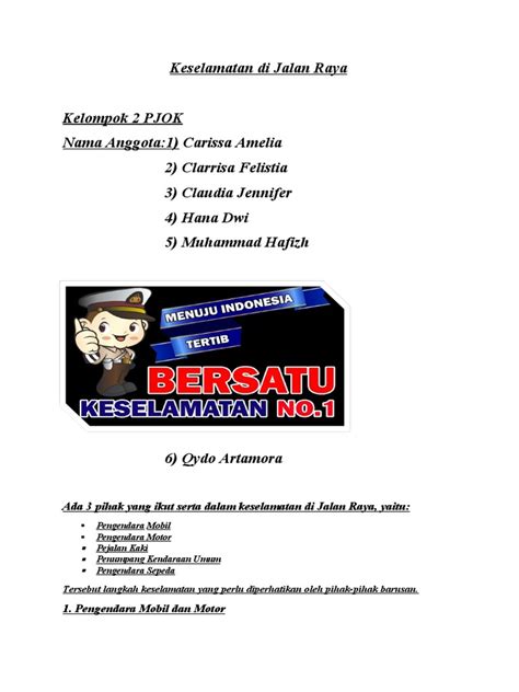 Pjok Keselamatan Di Jalan Raya Pdf