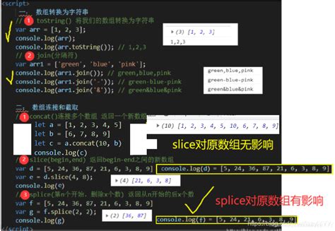 15内置对象：数组（二）①索引位置②去重③转字符串④分隔⑤连接ncat⑥截取splice（第x个删n个数）和slice（第n开