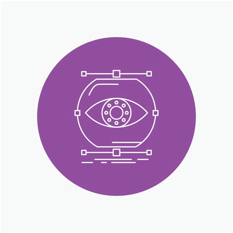 Visualize Conception Monitoring Monitoring Vision White Line Icon In Circle Background