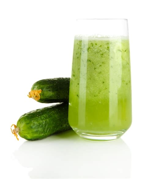 Premium Photo Glass Of Cucumber Juice Isolated On White