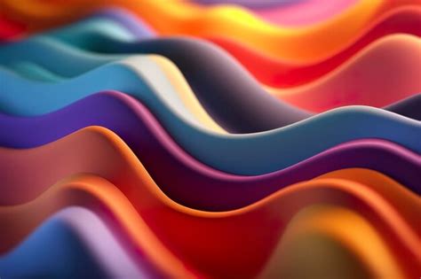 Premium Ai Image Abstract 3d Render Colorful Background Design With Soft Wavy Waves Modern