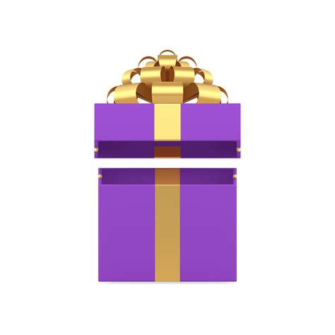 Squared Purple T Box With Open Lid Luxury Golden Bow Holiday