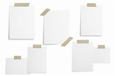 무드 보드 빈 사진 카드와 분위기 벽 구성 접착 테이프붙어 종이 프레임과 쉽게 편집할 수 에 흰색에 격리 0명에 대한 스톡 사진 및 기타 이미지 Istock