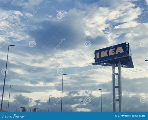 Ikea Logo On A Ikea Market Ikea Building Entrance Logo In Shopping