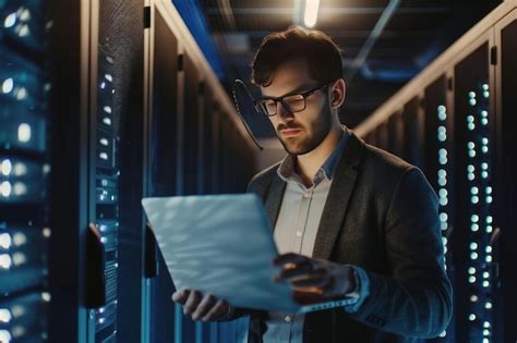 It Specialist In Data Center With Cyber Security Premium Ai Generated Image