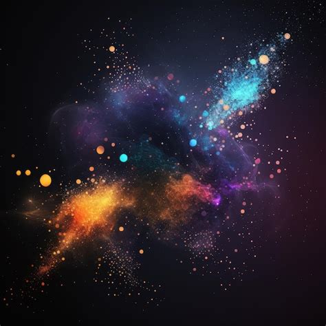 Premium Ai Image Particles In Air During Explosion Of Colorful Powder Created Using Generative