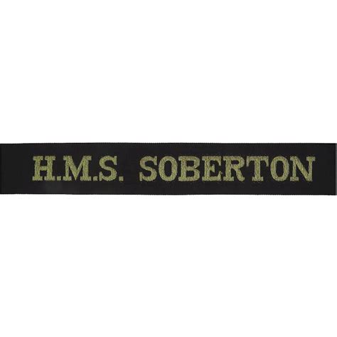 Hms Soberton Ton Class Minesweeper Naval Cap Badge Or Cap Tally
