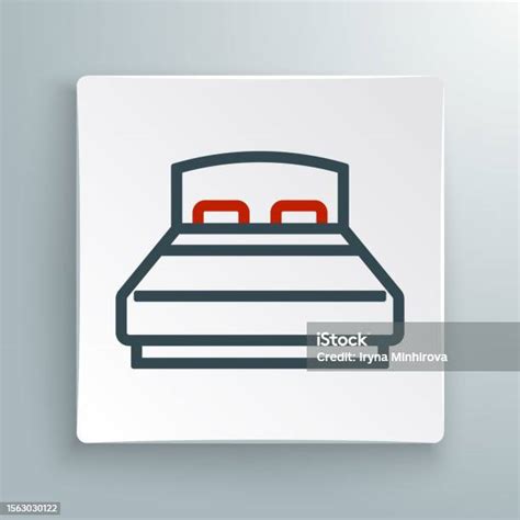 흰색 배경에 격리 된 두 개 또는 한 사람 아이콘에 대한 라인 빅 침대 다채로운 개요 개념 벡터 0명에 대한 스톡 벡터 아트 및