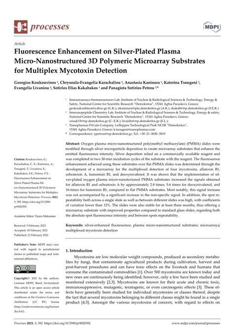 pdf fluorescence enhancement on silver plated plasma micro