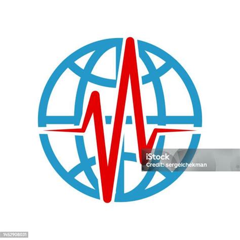 심장 박동이 있는 지구 아이콘입니다 추상 의료 아이콘입니다 로고 디자인 0명에 대한 스톡 벡터 아트 및 기타 이미지 0명 개념 건강 검진 Istock