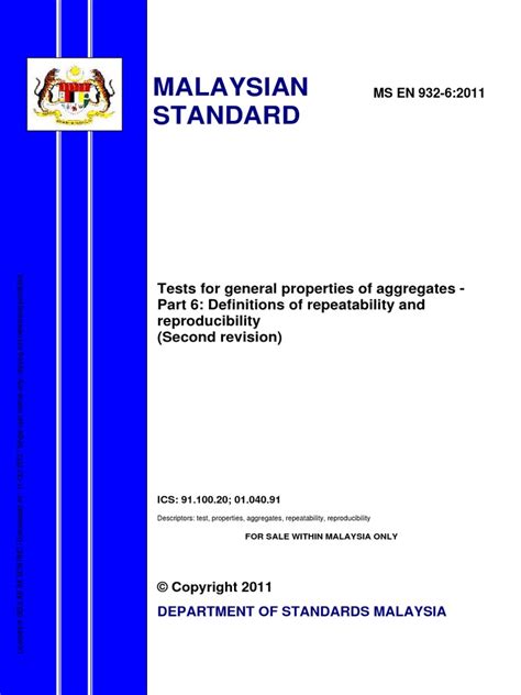 Malaysian Standard Pdf Accuracy And Precision Standardization