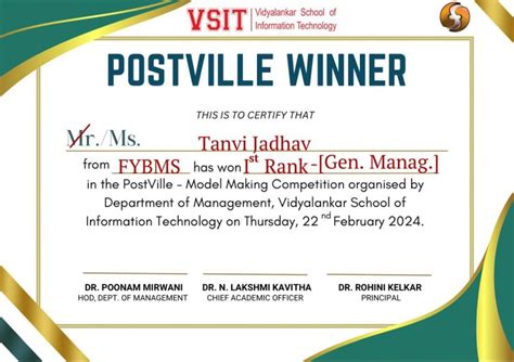 Tanvi Jadhav On Linkedin Thrilled To Share This Achievement Proud To Have Secured 1st Rank In The