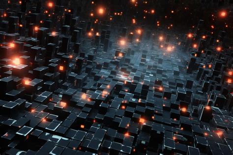 Premium Ai Image Futuristic Technology Background Design With Glowing Cubes