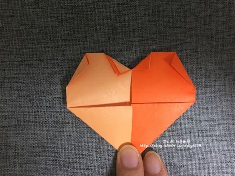 종이접기 색종이로 쉬운 하트접기 두가지 방법 네이버 블로그