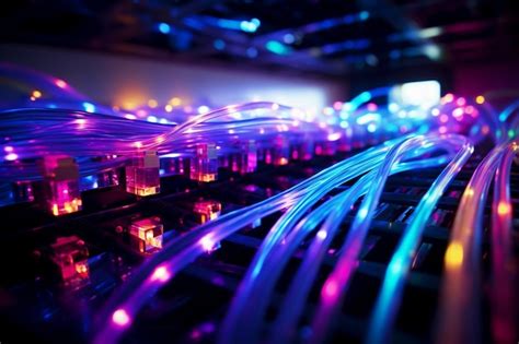 Premium Ai Image Fiber Optic Network Cable In A Data Center