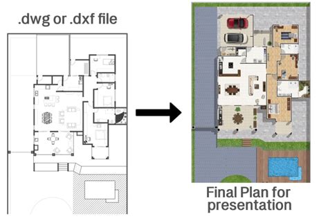 Do A D Color Rendered Plan From Your Dwg Pdf Dxf Floor Plan By Hlgrm