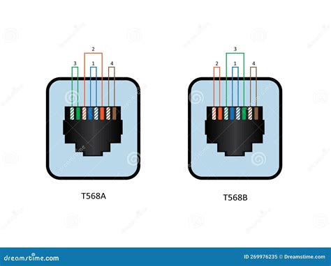 Utp Ethernet Cabling Standards Cartoon Vector