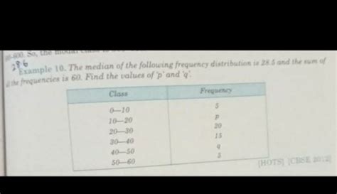 Example 10 The Median Of The Following Frequency Distribution Is 28 5 An