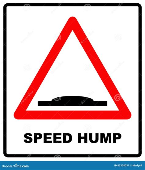 Speed Bumps Warning Of Traffic Signs Cartoon Vector Cartoondealer