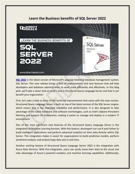 Ppt Learn The Business Benefits Of Sql Server 2022 Powerpoint