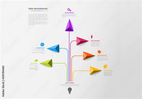 Tree Infographics Template With Various Diversity Options And Big Arrows Stock Template Adobe
