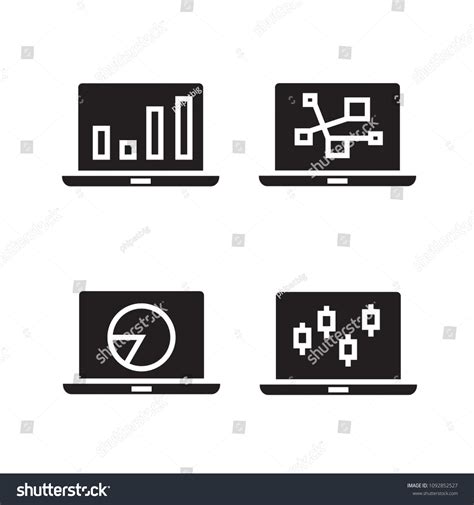 Graph Chart Data Laptop Icons Stock Vector Royalty Free 1092852527 Shutterstock