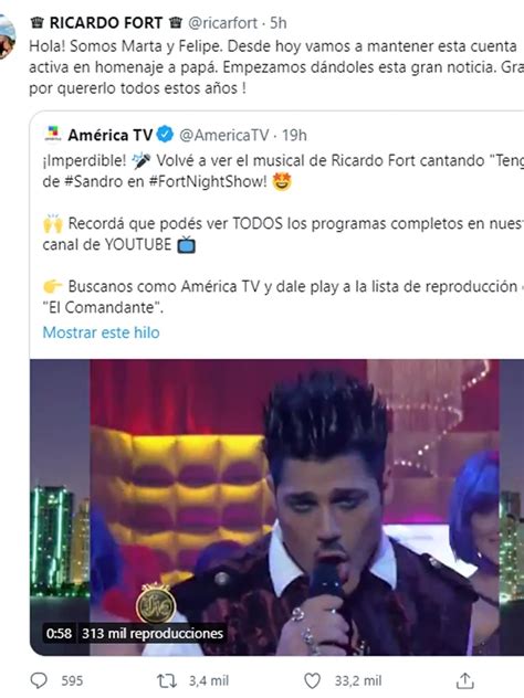 La Vuelta De Ricardo Fort A Twitter Sus Hijos Marta Y Felipe