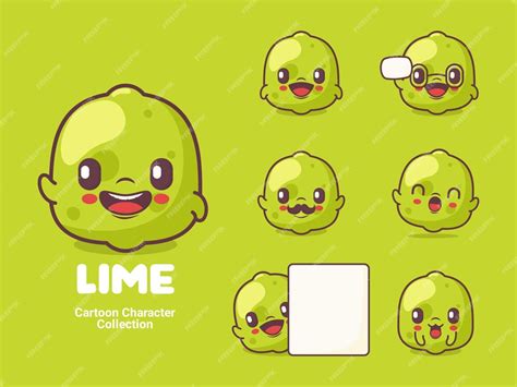 Premium Vector Lime Cartoon Character Fruits Vector Illustration