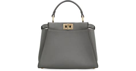 Fendi Peekaboo Mini Shoulder Bag In Gray Lyst