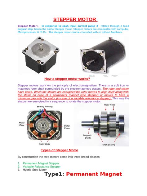 Stepper Motor 1 1 Pdf Electric Motor Electric Generator