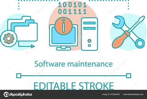 Software Maintenance Concept Icon Fixing Program Defects Correct Faults Computer Stock Vector By