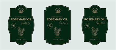 Rosemary Oil Label Design Cosmetic Products Label For Skin Care And