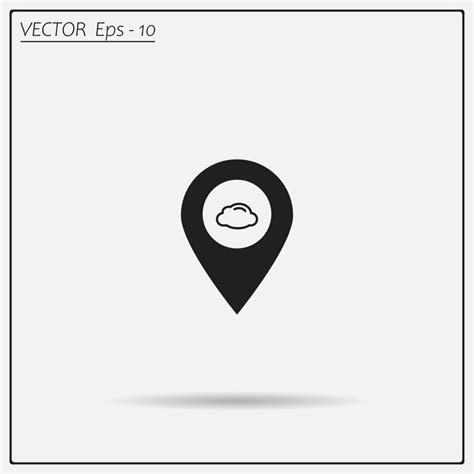 Premium Vector Illustration Of An Isolated Map Mark With A Cloud Icon