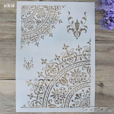 Ъгли орнаменти голям борд кант стенсил шаблон за спрей торта украса кекс декорация Scrapbooking