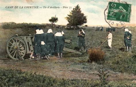CPA CAMP DE LA COURTINE Creuse Tir d Artillerie Pièce EUR PicClick FR