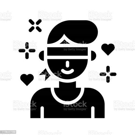 사랑은 장 님 벡터 발렌타인 및 사랑 관련된 고체 아이콘입니다 눈가리개 규제 장치에 대한 스톡 벡터 아트 및 기타 이미지 눈