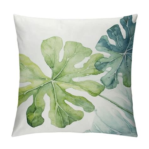 Jeuxus Green Tropical Leaves Throw Pillow Covers Decorative Monstera