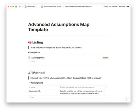 Advanced Assumption Map Notion Template