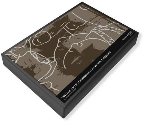 Vintage Erotic Threesome Illustration Threesome Positions Drawing Hot Sex Scene Poster Jigsaw