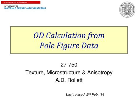 Ppt Od Calculation From Pole Figure Data Powerpoint Presentation