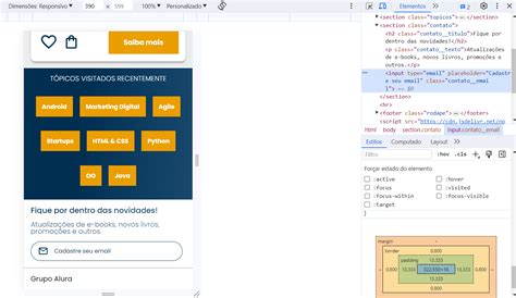 Acessar Placeholder Na Aba Inspecionar Html E Css Responsividade Com