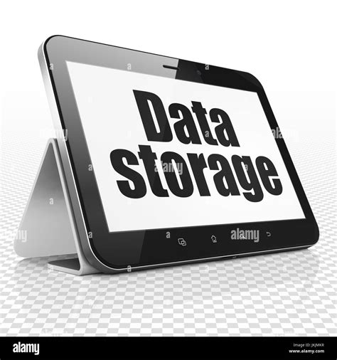 Information Concept Tablet Computer With Data Storage On Display Stock