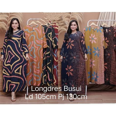 Jual Daster Lengan Panjang Bahan Rayon Ld 105cm Pb 130cm Longdress
