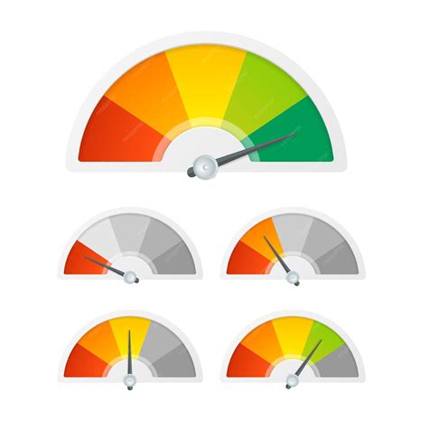 Premium Vector Level Indicator Set On A White Vector Illustration Of Color Dial Rating Meter Premium Vector Level Indicator Set On A White Vector Illustration Of Color Dial Rating Meter